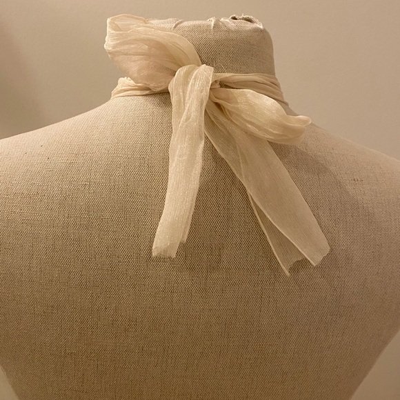 Annie G | Jewelry | Annie G Necklace Neutral Satin Flowers Pearls ...